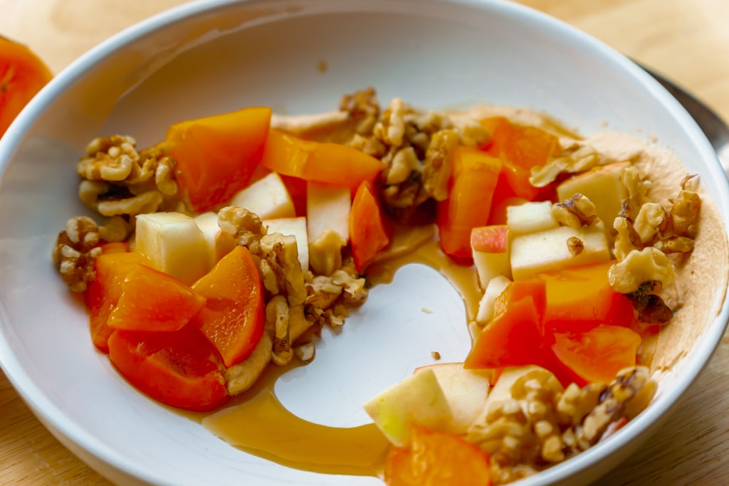 Persimmons with cream – Behind the Fern Tree